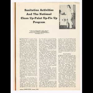 Modern Sanitation article, Sanitation activities and the national clean ...