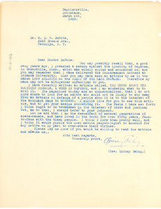 Letter from Quincy Ewing to W. E. B. Du Bois - Digital Commonwealth