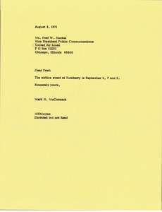 Letter from Mark H. McCormack to Fred W. Heckel - Digital Commonwealth