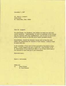 Letter from Mark H. McCormack to Mark A. Lampert - Digital Commonwealth
