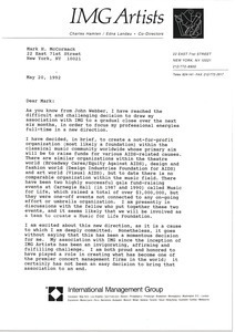 Letter from Charles Hamlen to Mark H. McCormack - Digital Commonwealth