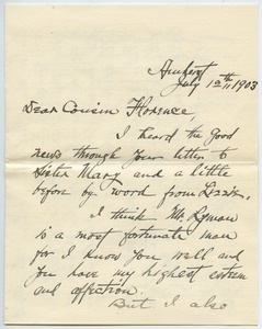 Letter from James S. Cooper to Florence Porter Lyman - Digital Commonwealth