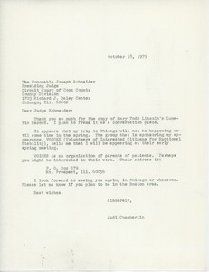 Letter from Judi Chamberlin to Joseph Schneider - Digital Commonwealth