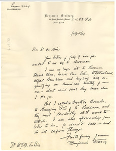 Letter from Benjamin Stolberg to W. E. B. Du Bois - Digital Commonwealth