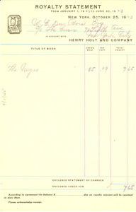 Royalty statement Henry Holt and Company - Digital Commonwealth