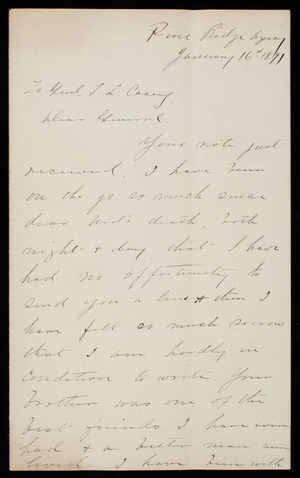 Robert N. Getty to Thomas Lincoln Casey, January 16, 1891 - Digital ...