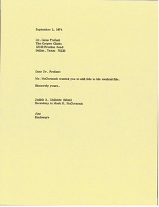 Letter from Judy A. Chilcote to Gene Profant - Digital Commonwealth