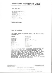 Letter from Mark H. McCormack to Morisada Hosokawa - Digital Commonwealth