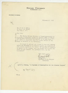 Letter from Howard University to W. E. B. Du Bois - Digital Commonwealth