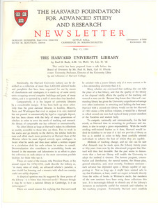 Harvard Foundation for Advanced Study and Research newsletter - Digital ...