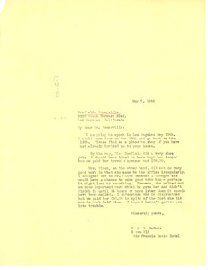 Letter from W. E. B. Du Bois to Vada Somerville - Digital Commonwealth