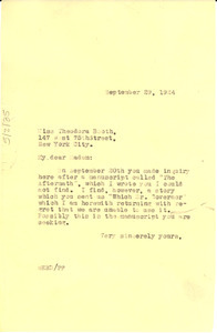 Letter from W. E. B. Du Bois to Theodora Booth - Digital Commonwealth