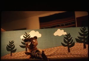 Rodent puppet and backdrop, Montague Farm Commune - Digital Commonwealth