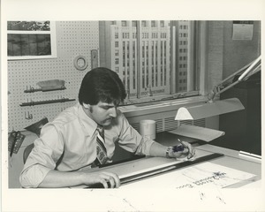 Man drafting art - Digital Commonwealth