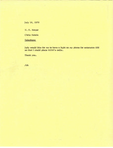 Memorandum from Chris Hatala to H. R. Borger - Digital Commonwealth