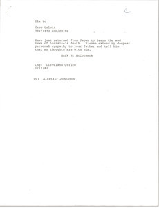 Memorandum from Mark H. McCormack to Gary Urwin - Digital Commonwealth