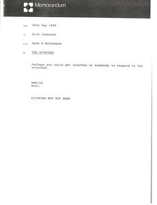 Memorandum from Mark H. McCormack to Rick Isaacson - Digital Commonwealth