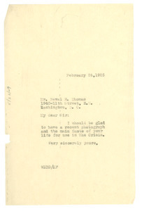 Letter from W. E. B. Du Bois to Neval H. Thomas - Digital Commonwealth