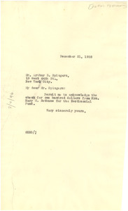 Letter from W. E. B. Du Bois to Arthur B. Spingarn - Digital Commonwealth