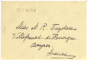 Self-addressed return envelope - Digital Commonwealth