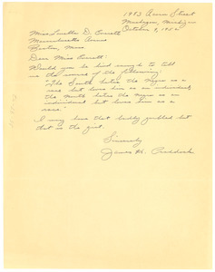 Letter from James H. Craddock to Louella D. Everett - Digital Commonwealth