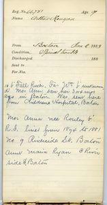Tewksbury Almshouse Intake Record: Kenyon, Arthur - Digital Commonwealth