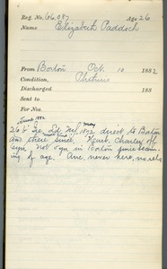 Tewksbury Almshouse Intake Record: Paddock, Elizabeth - Digital ...