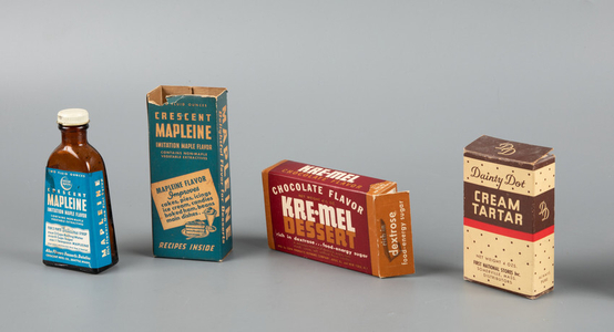 Box of "Crescent Mapleine" Maple flavoring - Digital Commonwealth