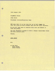 Memorandum from Judy Stott to Stephanie Bioul - Digital Commonwealth