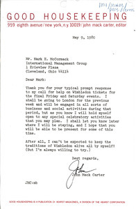 Letter from John Mack Carter to Mark H. McCormack - Digital Commonwealth