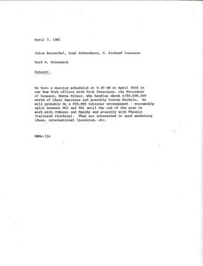 Memorandum from Mark H. McCormack to Jules Rosenthal, Saul Schoenberg ...