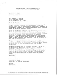 Letter from Michelle F. Lane to Robert S. Hatala - Digital Commonwealth