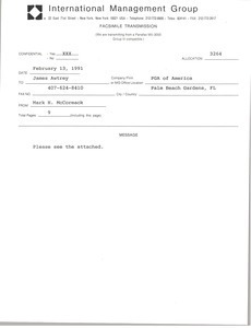 Fax from Mark H. McCormack to James Awtrey - Digital Commonwealth