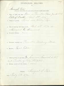 Personal record of Samuel Rice (1167) - Digital Commonwealth
