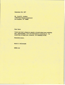 Letter from Mark H. McCormack to David B. Lockton - Digital Commonwealth