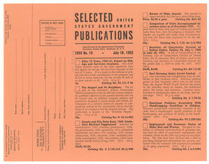 Selected United States government publications - Digital Commonwealth
