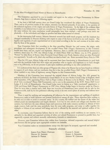 Letter from Freemasons Grand Lodge of Massachusetts to the most ...