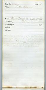 Tewksbury Almshouse Intake Record: Ragan, Peter - Digital Commonwealth