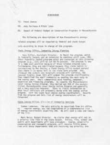 Memo to Steve Joncas from Judy Pariseau and Mitch Tyson: Impact of ...