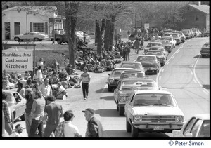 Protesters and cars lining the roads during the occupation of Seabrook ...
