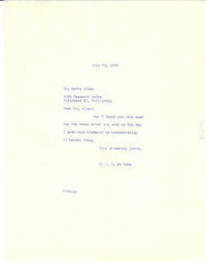 Letter from W. E. B. Du Bois to Lewis Allan - Digital Commonwealth