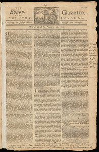 The Boston-Gazette, and Country Journal, 19 February 1770 (includes ...