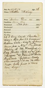 Tewksbury Almshouse Intake Record: Mulvey, Matthew - Digital Commonwealth