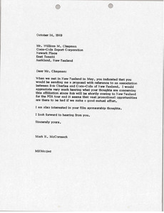 Letter from Mark H. McCormack to William M. Chapman - Digital Commonwealth
