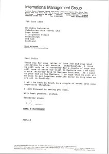 Letter from Mark H. McCormack to Colin Dalgleish - Digital Commonwealth