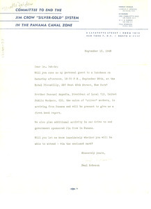Letter from Committee to End the Jim Crow 'Silver-Gold' System in the ...