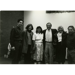Six men and women posing for a group photograph. - Digital Commonwealth