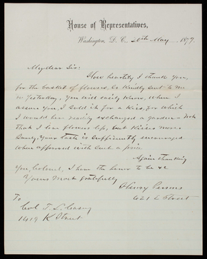 Henry Persons to Thomas Lincoln Casey, May 20, 1879 - Digital Commonwealth