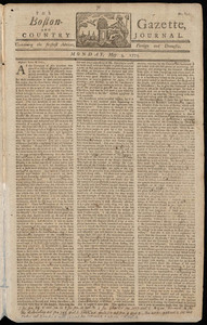 The Boston-Gazette, and Country Journal, 4 May 1772 - Digital Commonwealth