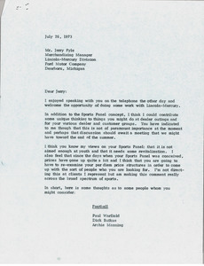 Letter from Mark H. McCormack to Jerry Pyle - Digital Commonwealth
